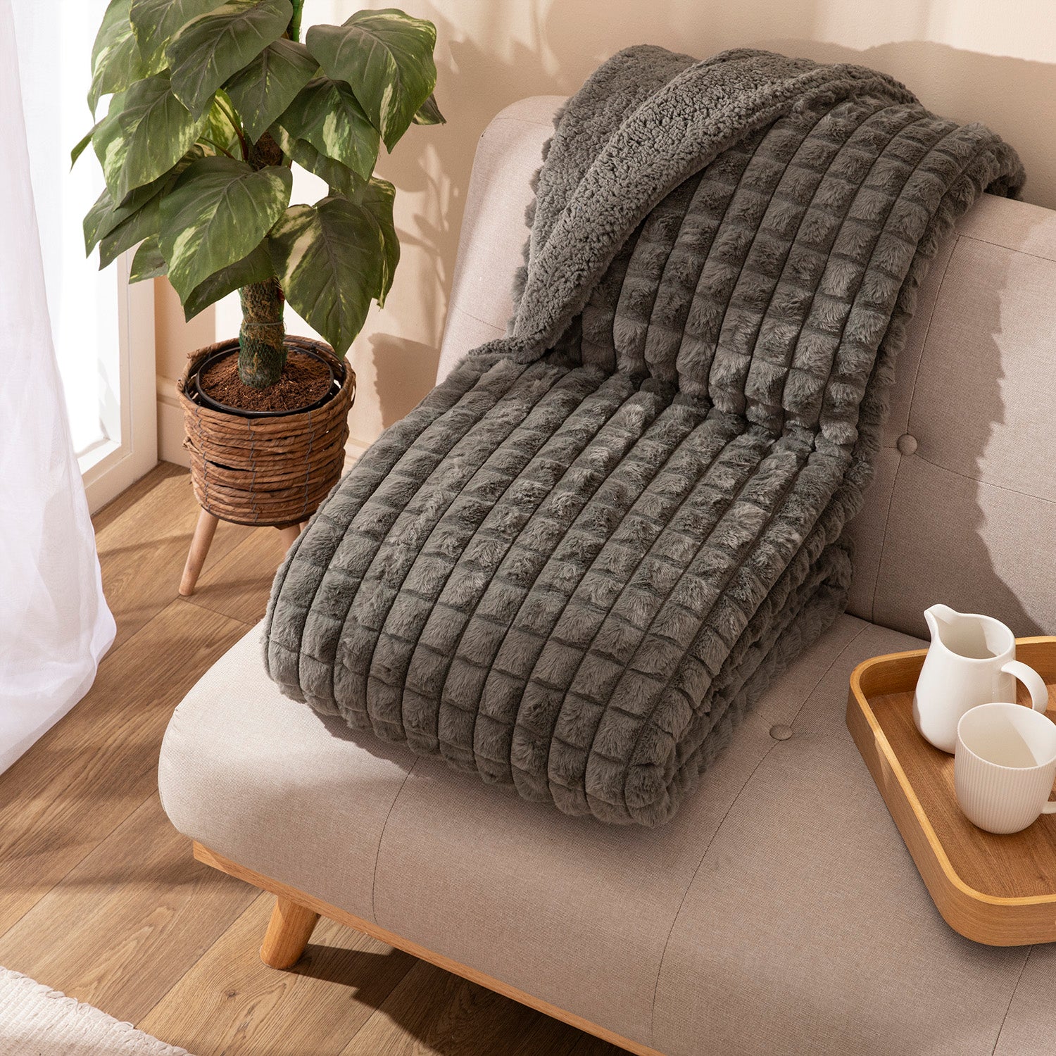 Manta Karamelo Amber Verde – Llar Textil